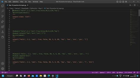 samuel nissy on linkedin task 10 practice total today list topic kiran sagar pythonlife