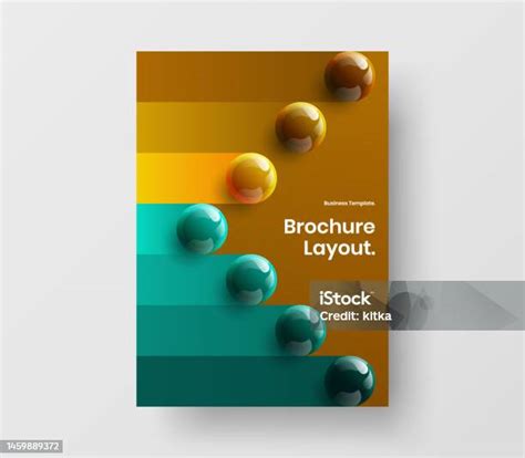 여러 가지 빛깔의 표지 벡터 디자인 서식 파일입니다 신선한 3d 공 연간 보고서 그림입니다 A4 용지에 대한 스톡 벡터 아트 및