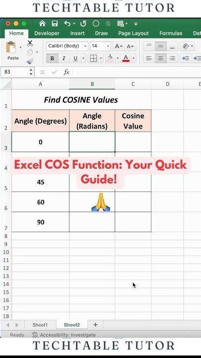 How To Use The Cos Function In Excel Simple Steps Excel Excelshorts Youtube How To Use The Cos Function In Excel Simple Steps Excel Excelshorts Youtube