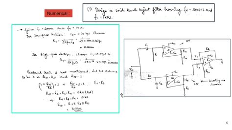 Active Band Stop Filter Circuit Analysis With Frequency Response And Numericals Youtube