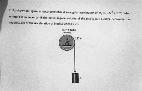 2 As Shown In Figure A Motor Gives Disk A An Angular Acceleration Of