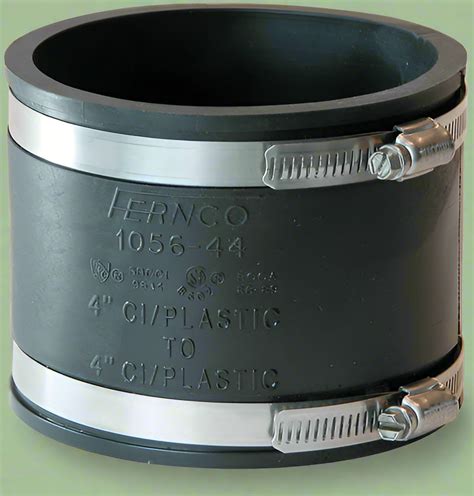 Fernco 4 X 4 Pvc Flexible Coupling Black Radon Supplies