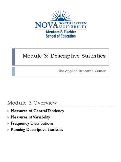 Module 3 Descriptive Statistics Pdf Mode Statistics Mean