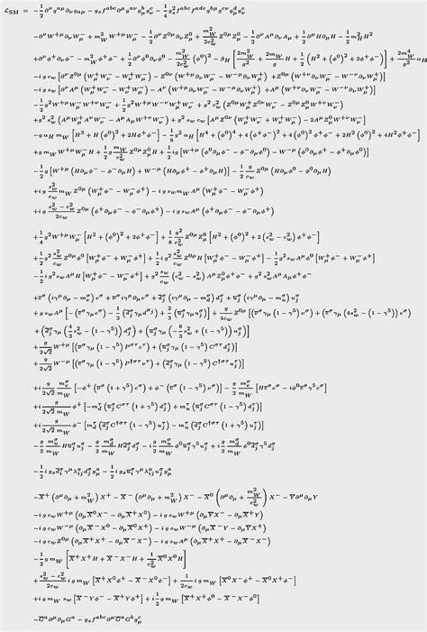 The Longest Equation In Physics Model Lagrangian