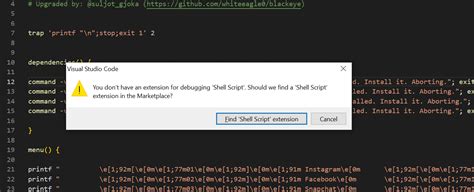 please help whenever i run code vs code asks me to install a shell