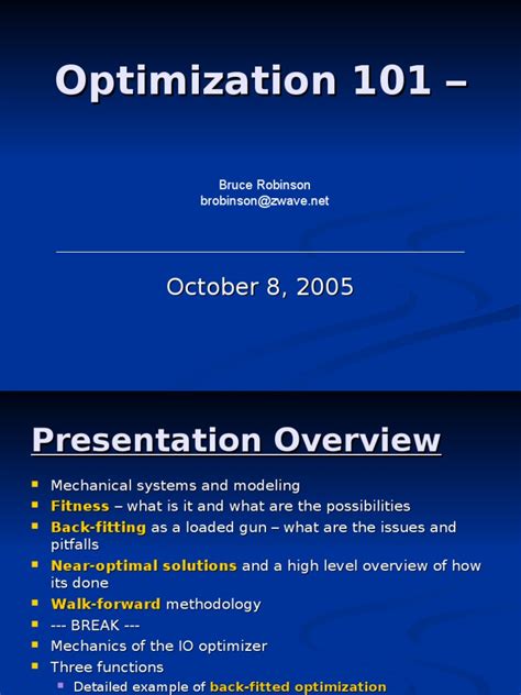 Optimization 101 Rev A Pdf Sensitivity Analysis Mathematical Optimization