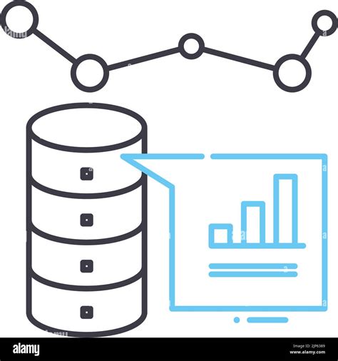 Database Analysis Line Icon Outline Symbol Vector Illustration