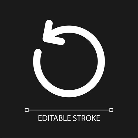 Turn Pixel Perfect White Linear Ui Icon For Dark Theme Rotating Arrow Counter Clockwise