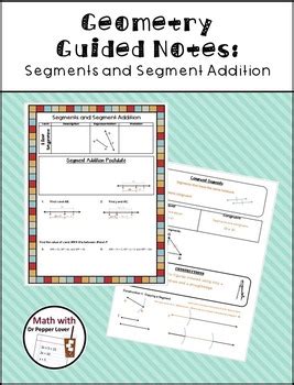 Geometry Guided Notes Segments And Segment Addition By Dr Pepper Lover