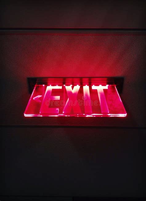 Glowing Red Exit Sign United Kingdom European Union Stock Photo Image Of Global Crisis