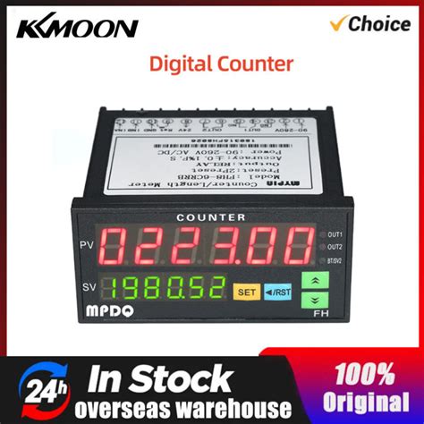 Dual Display Digital Counter 6 Digits FH8 6CRRB Light Emitting Diode 90 265V AC DC Length Meter