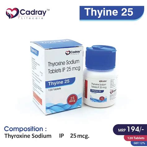 Thyroxine Levothyroxine 25 Mcg Thyine 25
