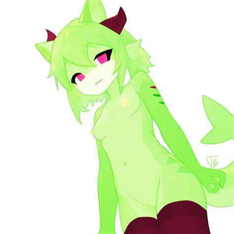 Rule 34 Areolae Breasts Digital Drawing Artwork Female Green Body