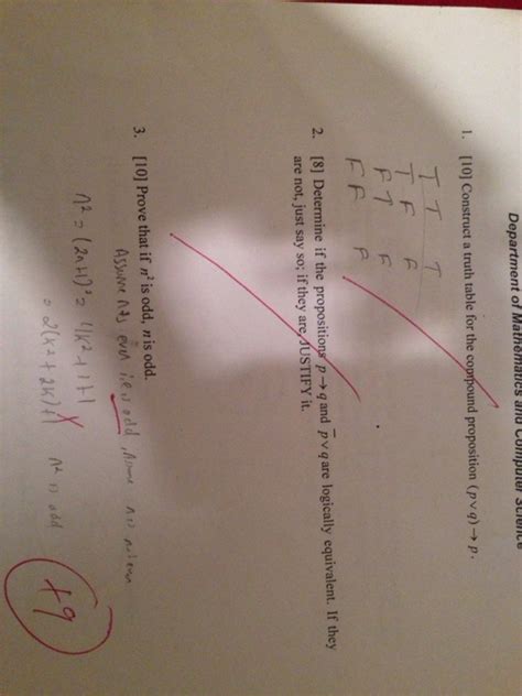 Solved Construct A Truth Table For The Compound Proposition