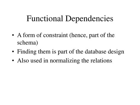 PPT Functional Dependencies And Relational Schema Design PowerPoint Presentation ID
