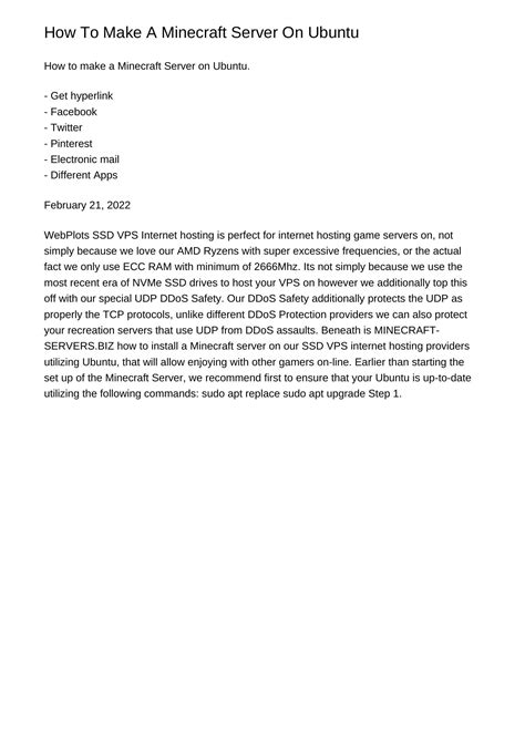 How To Make A Minecraft Server On Ubuntuulvcfpdfpdf Docdroid