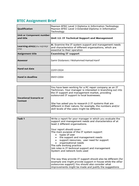 12 Tec Assignment Brief Lo A Pdf Cognition Cognitive Science