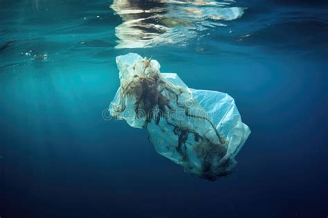 Plastic Pollution In The Ocean Environmental Problem Garbage Floating On Sea Stock Illustration