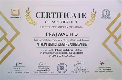 Prajwal H D On Linkedin I Recently Completed My First Offline Workshop On Artificial Intelligence