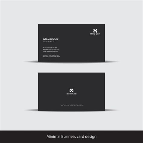 Minimal Simple Minimalist Business Card Design Template Premium Vector