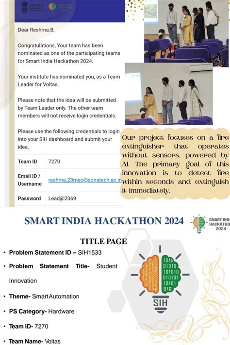 Smartindiahackathon Voltas Innovation Teamwork Reshma Baskaran