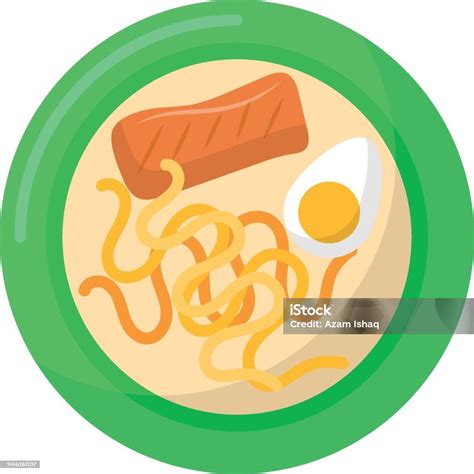 맑은 국물 라면 수프 개념 시오 라면 벡터 컬러 아이콘 디자인 아시아 요리 기호 가장 인기 있는 요리 기호 길거리 음식 스톡 일러스트 Miso Sauce에 대한 스톡 벡터