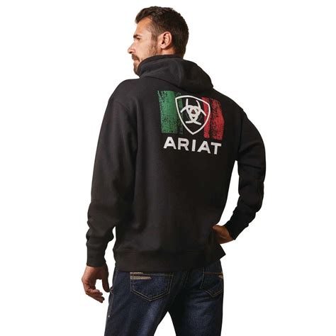Ariat Men Hoddie Black Mexico Flag 10042745