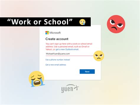 Microsoft Account Unable To Add Due To Work Or School Email Address