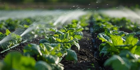 Maximize Crop Growth With Watersaving Drip Irrigation System Concept Agricultural Technology