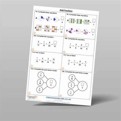 Year 3 Add Fractions Varied Fluency Resource Classroom Secrets