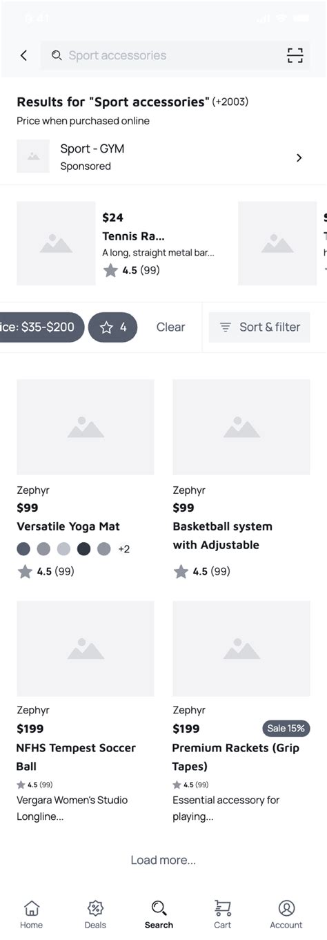 Search Flow App Wireframe Template Visily