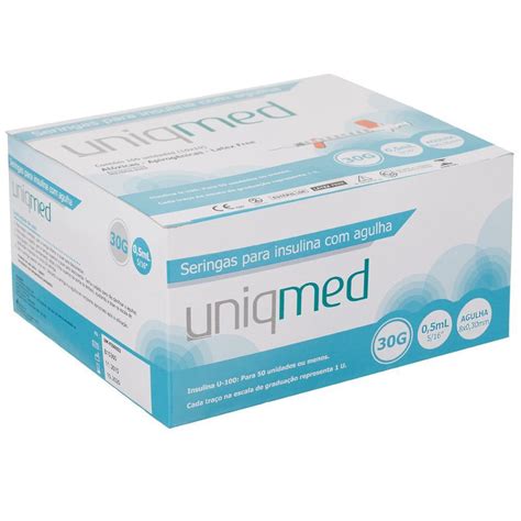 Seringa Para Insulina 0 5 Ml 8X0 30MM 100UN Uniqmed Submarino