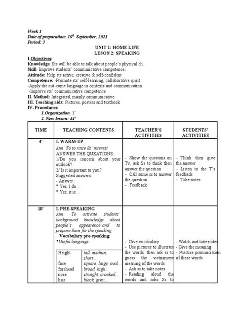 3 Unit 1 Speak Pdf Learning Cognition