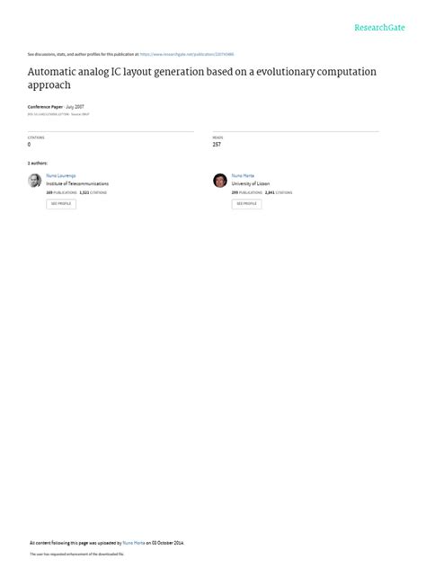 Automatic Analog Ic Layout Generation Based On A E Pdf Integrated Circuit Computer Science