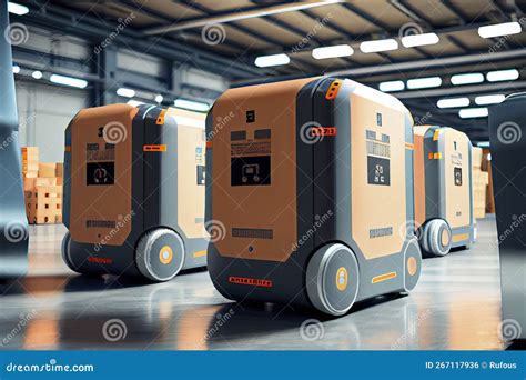 Automated Retail Warehouse With Robots Efficiently Sorting Parcels