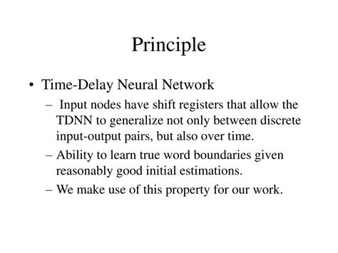 Ppt Learning Of Word Boundaries In Continuous Speech Using Time Delay Neural Networks