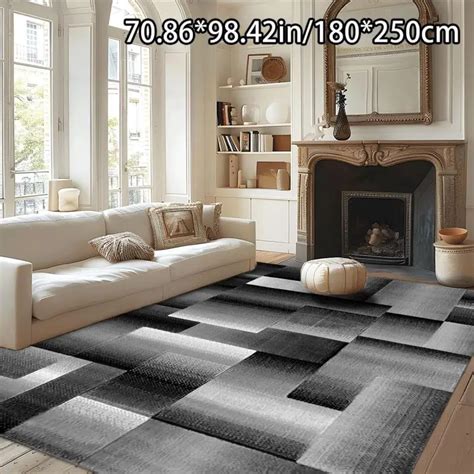 미끄럼 방지 러그 폴리에스터 백킹 800gsm 추상 기하학적 패턴 거실 침실 현관을 위한 다재 Temu Republic Of Korea