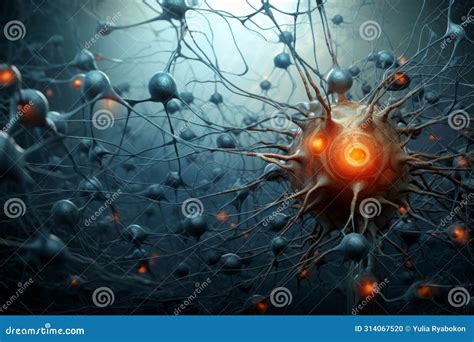 Comprehensive Single Neuron Synapses Scheme Board Generate Ai Stock