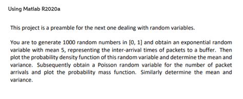 Solved Using Matlab R2020a This Project Is A Preamble For
