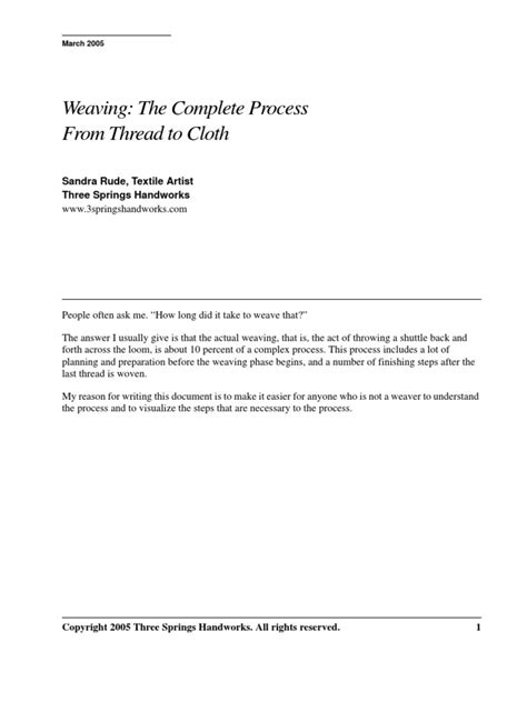 Weaving Process Pdf