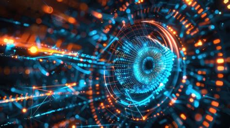 Premium Photo Glowing Eye Of Ai Cybernetic Vision And Data Integration