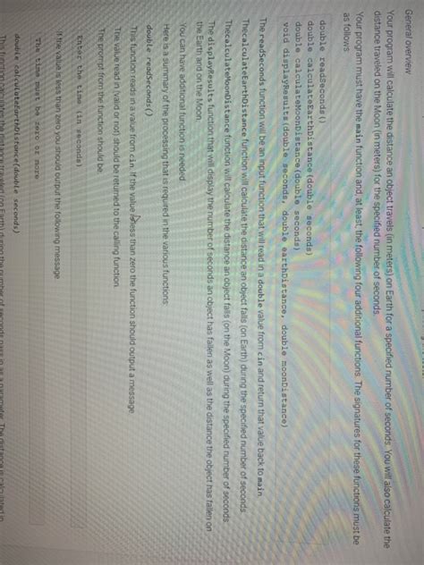 Solved General Overview Your Program Will Calculate The