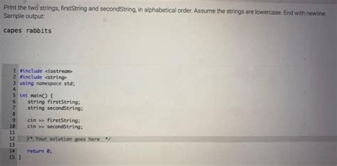 Answered Print The Two Strings Firststring And Bartleby