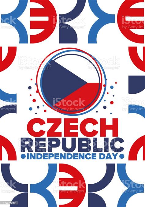 체코 독립 기념일 10 월 28 일에 매년 축하되는 국가 행복한 휴일 체코 공화국 국기 빨간색과 파란색 애국적인 요소 포스터 카드 배너 및 배경 벡터 일러스트 레이 션 10