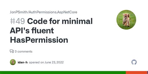 Code For Minimal Apis Fluent Haspermission · Issue 49 · Jonpsmithauthpermissionsaspnetcore