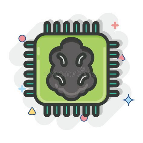 Icon Artificial Intelligence Related To Machine Learning Symbol Comic Style Simple Design