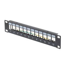 10 Inch Wide 12 Port Modular UTP Patch Panel 1U Black ShowMeCables Com