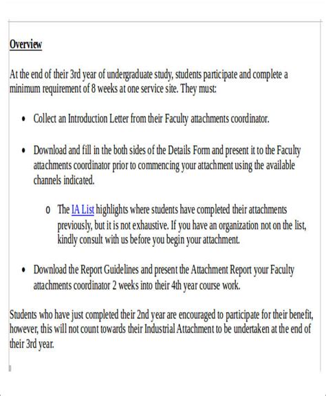 Attachment Report Format Sample Master Of Template Document