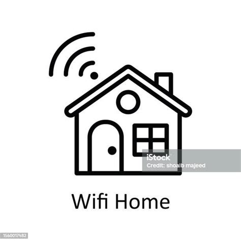 와이파이 홈 벡터 개요 아이콘 디자인 그림입니다 흰색 배경에 사용자 인터페이스 기호 Eps 10 파일 0명에 대한 스톡 벡터 아트 및 기타 이미지 Istock