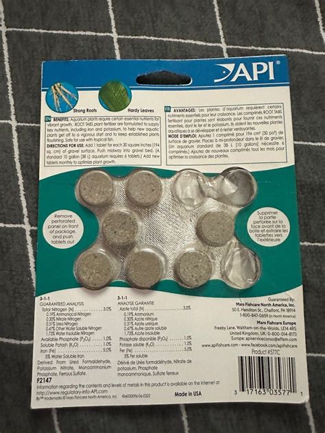Api Root Tabs Proper Ph 65 Stress Coat Leaf Zone Co2 Booster Api Root Tabs Proper Ph 65 Stress Coat Leaf Zone Co2 Booster